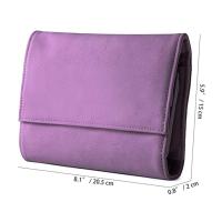 China Purple  Personalized Travel Jewelry Roll Bag Organizer Case Display Large 20.5x15x2cm for sale