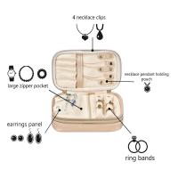 China OEM  2 Layer Jewelry Storage Bag Pouches Organizer Pouch Earring Travel Case 7x2.4x3.9