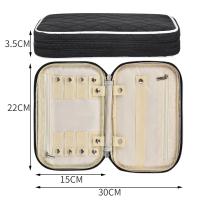China Quilted Zipper Jewelry Box Case Bag Packaging Travel 22x15x3.5cm for sale