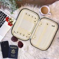 China Quilted Zipper Jewelry Box Case Bag Packaging Travel 22x15x3.5cm for sale