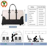 China 21 Inch Large Capacity Rolling Travel Bag With Shoe Compartment And Wheels For Women for sale