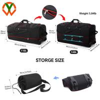 China 120L/140L Double Rubber Wheel Folding   Travel Duffle Bag And Multiple Pockets And Compartments for sale