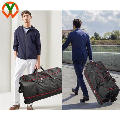 China 120L/140L Double Rubber Wheel Folding   Travel Duffle Bag And Multiple Pockets And Compartments for sale