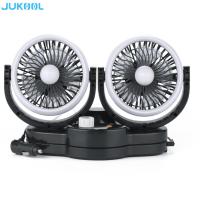 China Twin Head 5 Inch 12 Volt ABS Rechargeable Electric Fan for sale