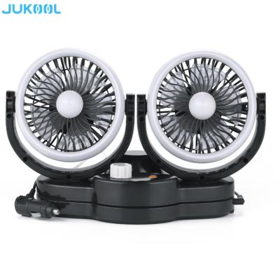 China Twin Head 5 Inch 12 Volt ABS Rechargeable Electric Fan for sale