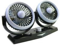 China Twin Head 5 Inch 12 Volt ABS Rechargeable Electric Fan for sale