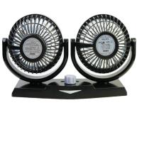 China Twin Head 5 Inch 12 Volt ABS Rechargeable Electric Fan for sale