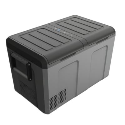 China 55L Dual Zone Car Fridge Freezer 12V 24V Portable Camping Refrigerator with German Compressor for sale