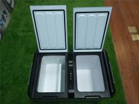 China 55L Dual Zone Car Fridge Freezer 12V 24V Portable Camping Refrigerator with German Compressor for sale