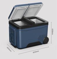 China Trolley Dual Room Car Mounted Refrigerator 35L DC12V Car Freezer with German Compressor for sale