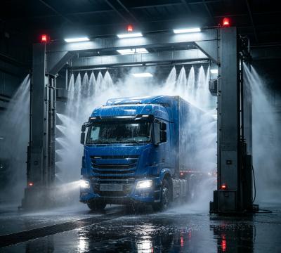 China Pressure Water Jet Commercial Truck Cleaning Machine PLC / Manual Control for sale