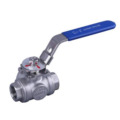 China LN-Q3WTH-3 way ball valve with direct mounting pad 1000PSI for sale