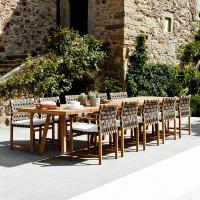 China Pastoral Garden Teak Wood Patio Furniture Sets Sun Proof for sale