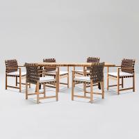 China Pastoral Garden Teak Wood Patio Furniture Sets Sun Proof for sale