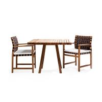 China Pastoral Garden Teak Wood Patio Furniture Sets Sun Proof for sale