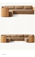 China Customzie High End Nordic Garden Solid Wood Sofa Set Outdoor Teak Leisure  Table Chairs for sale