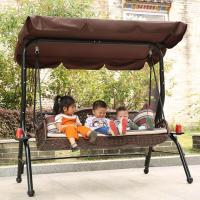 China 180G Polyester Cloth 3 Seat Garden Swing Chair Outdoor With Awning for sale
