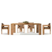 China Nordic Teak Wood Garden Dining Table And Chairs Set for sale