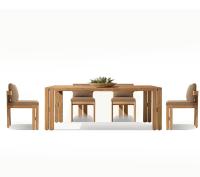 China Nordic Teak Wood Garden Dining Table And Chairs Set for sale