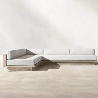 China Solid Teak Wood Garden Sofa Set Outdoor Modular Lounge With High Rebound Sponge Cushion for sale