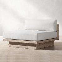 China Solid Teak Wood Garden Sofa Set Outdoor Modular Lounge With High Rebound Sponge Cushion for sale