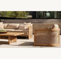 China Moisture Proof Waterproof Woven Rope Chair And Teak Wood Table For Garden Sofa Set for sale