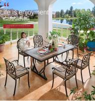 China Waterproof Cast Aluminum Patio Garden Chairs Easy Carrying OEM for sale