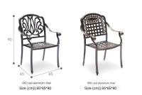 China Waterproof Cast Aluminum Patio Garden Chairs Easy Carrying OEM for sale