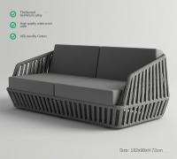 China Thick Marble Table Top Aluminium Garden Sofa Set With 45d Sponge Cushion for sale