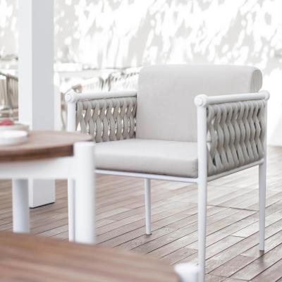 China Waterproof UV Resistant Fabric 45D Density Cotton Rattan Garden Furniture Dining Set for sale