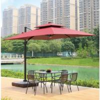 China Upgrade Outdoor Garden Umbrella with Double Canopy and Black Handle Aluminum Parasol for sale