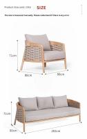 China Anti Corrosion Grade 3A Teak Rattan Effect Garden Furniture Sofa Set For Balcony for sale