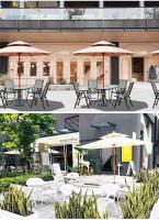 China Double Canopy Parasol Center Pole Umbrellas Radii 1.35m For Garden And Beach for sale