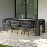 China Light Luxury Outdoor Contemporary Woven Rope Chair And Foldable Villa Table Set for sale