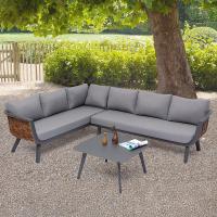 China PE Rattan Garden Furniture Set Outdoor Sofa Dining Set OEM for sale
