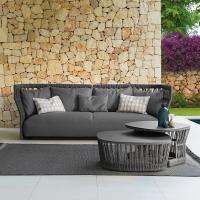 China Light Luxury Outdoor Contemporary Woven Rope Chair And Foldable Villa Table Set for sale