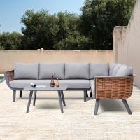 China PE Rattan Garden Furniture Set Outdoor Sofa Dining Set OEM for sale