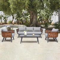China PE Rattan Garden Furniture Set Outdoor Sofa Dining Set OEM for sale