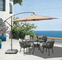 China 2.7m Customized Logo Polyester Large Tilting Patio Umbrella Parasol for sale