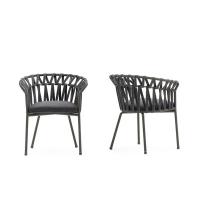 China Villa Terrace Furniture Set Rattan Dining Table And Aluminium Chairs Fashion Style for sale