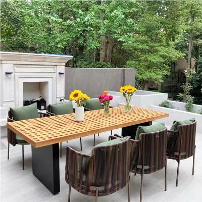 China Customize Color Outdoor Garden Patio Dining Table And Chairs PE Rattan Modern Chair Set for sale