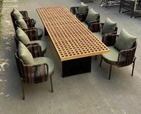 China Customize Color Outdoor Garden Patio Dining Table And Chairs PE Rattan Modern Chair Set for sale