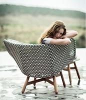 China Contemporary PE Rattan Chairs Teak Wood Table Chair Set Outdoor Customized Furniture for sale