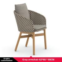 China Contemporary PE Rattan Chairs Teak Wood Table Chair Set Outdoor Customized Furniture for sale