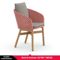 China Contemporary PE Rattan Chairs Teak Wood Table Chair Set Outdoor Customized Furniture for sale