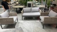 China Customized Aluminium Frame Luxury Rattan Garden Sofa Sets For Courtyard Garden And Living Room for sale