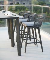 China Handmade Rattan / Wicker Furniture Outdoor Bistro Bar Stools Aluminum Dining Chairs for sale