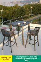 China Handmade Rattan / Wicker Furniture Outdoor Bistro Bar Stools Aluminum Dining Chairs for sale