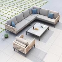 China Customized Aluminium Frame Luxury Rattan Garden Sofa Sets For Courtyard Garden And Living Room for sale
