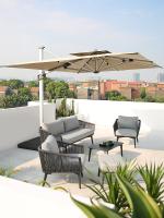 China Outdoor Furniture Sofa Set Woven Rope And Aluminum 1+2+3 Seats Garden Sofa for sale